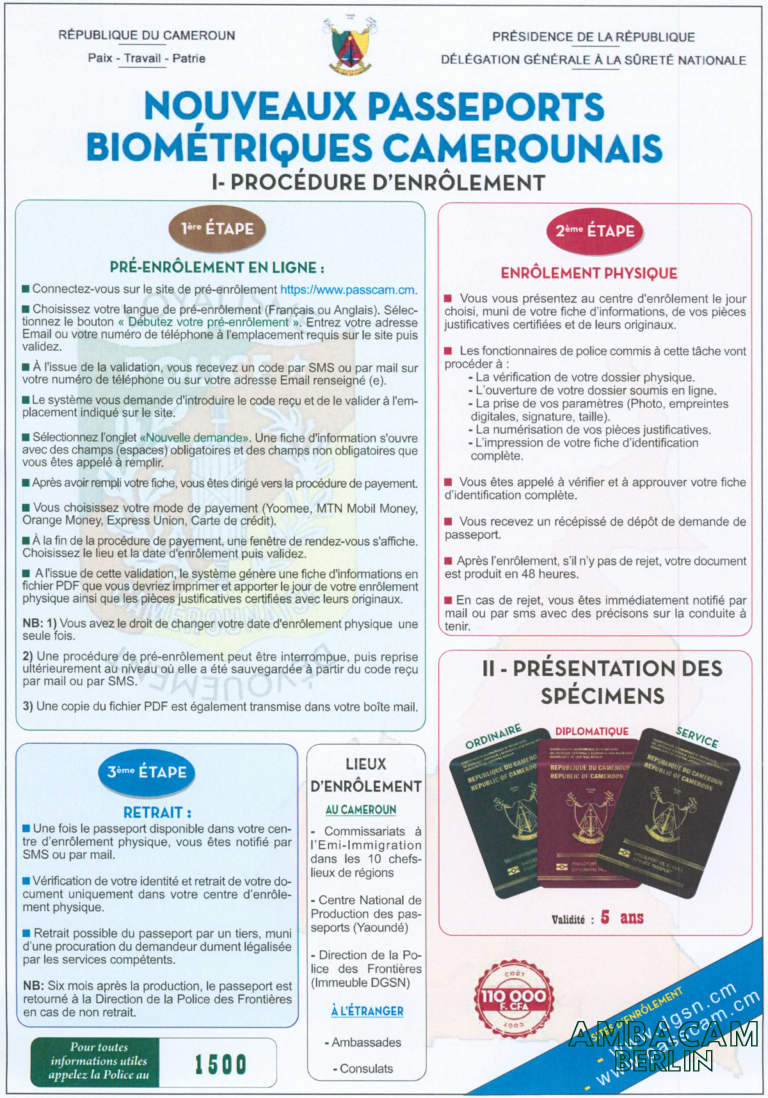 Passeport – Ambassade du Cameroun Berlin | Cameroon Embassy Berlin